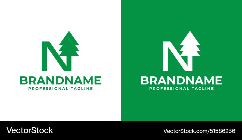 Letter n tree logo perfect for environmental Vector Image