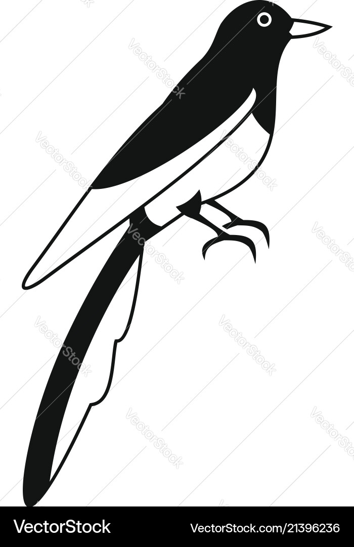 Magpie icon simple style Royalty Free Vector Image