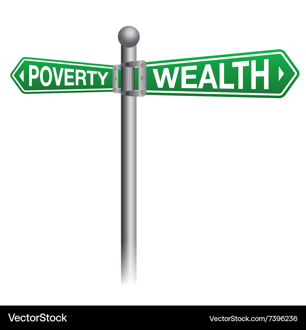 Poverty versus wealth concept Royalty Free Vector Image