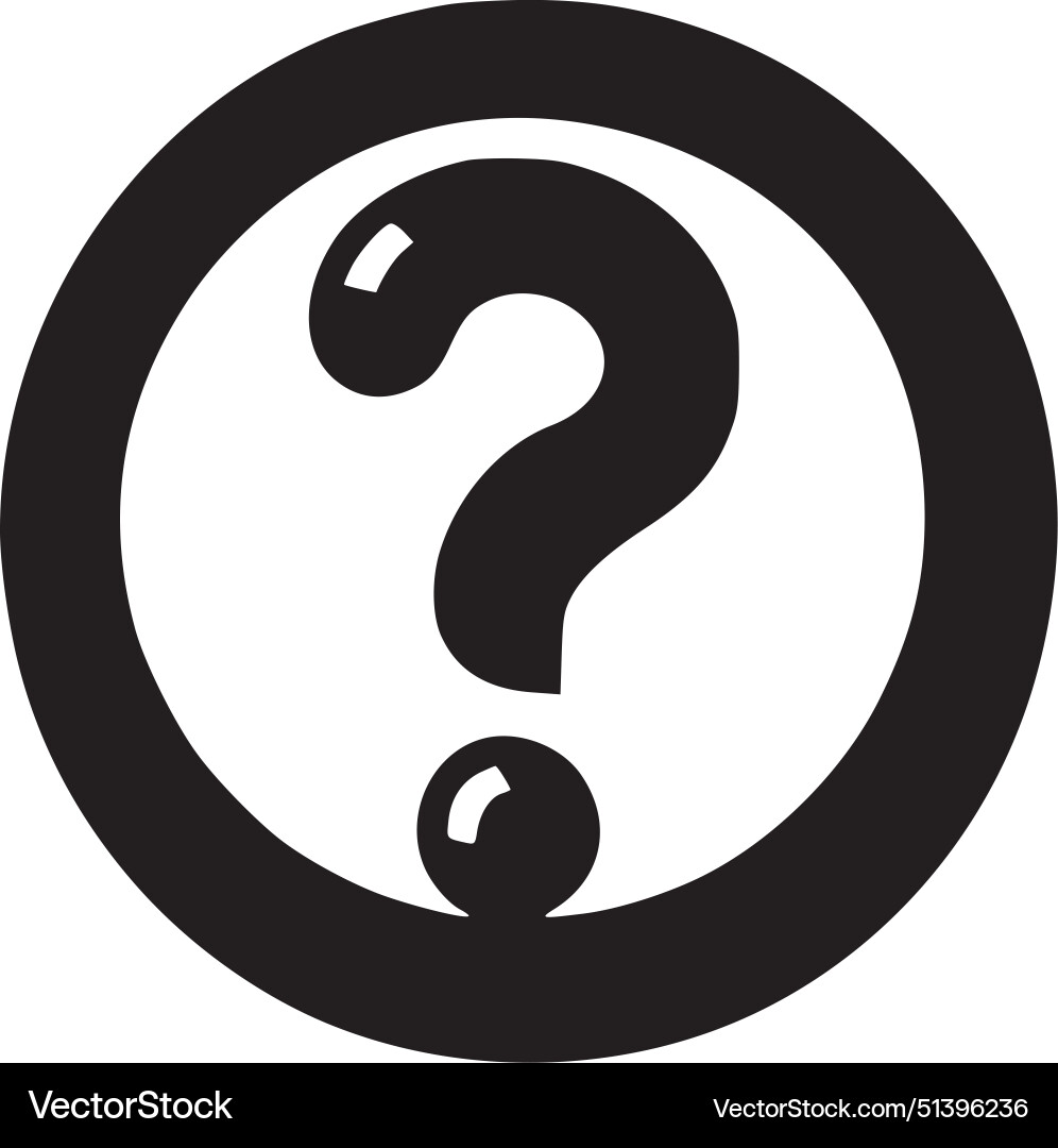 Question - black and white isolated icon Vector Image