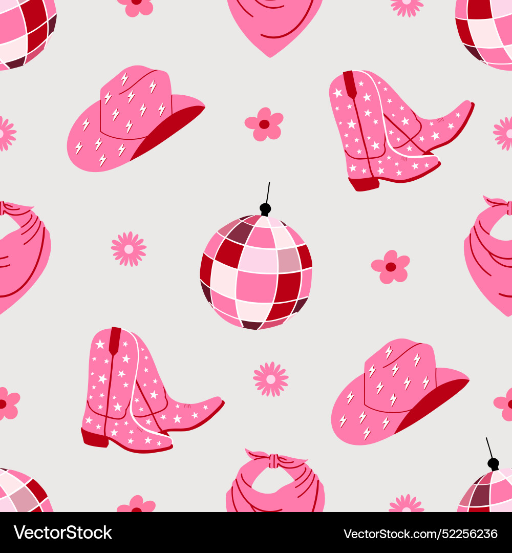 Seamless pattern with cowboy elements Royalty Free Vector