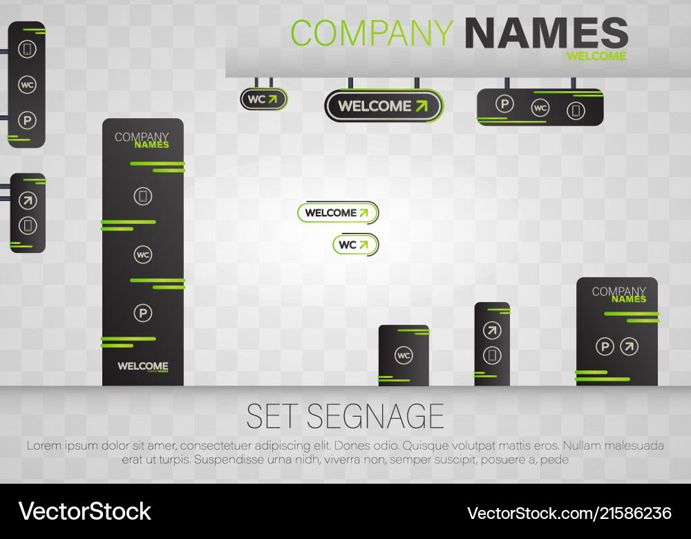 Set signage Royalty Free Vector Image - VectorStock
