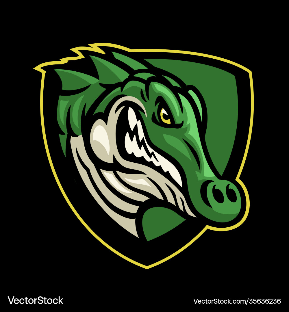 Sport style logo crocodile head Royalty Free Vector Image