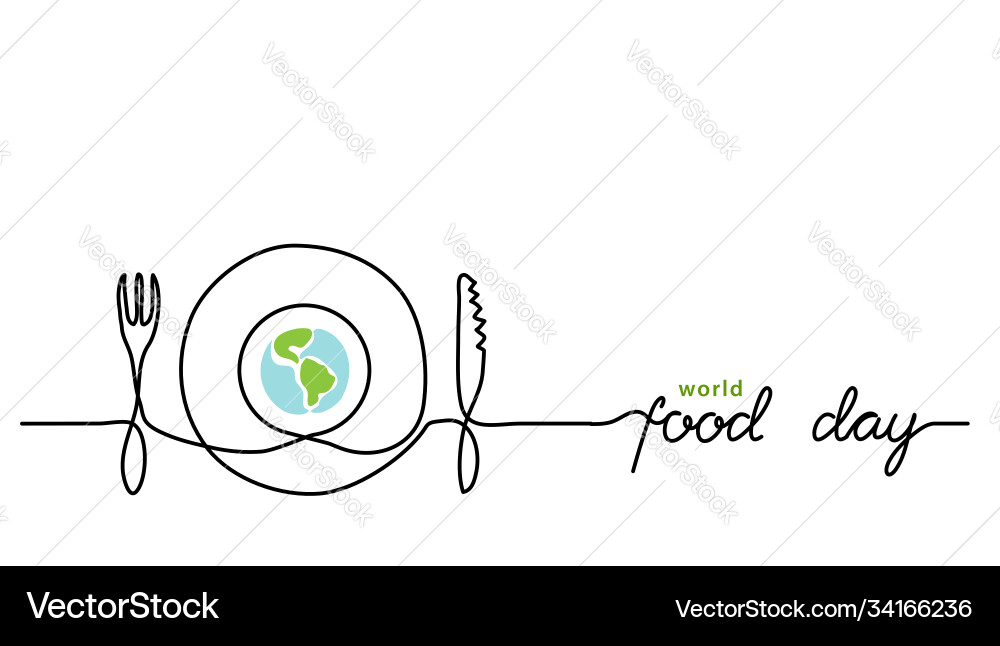World Food Day - Earth & Plate Royalty Free Vector Image