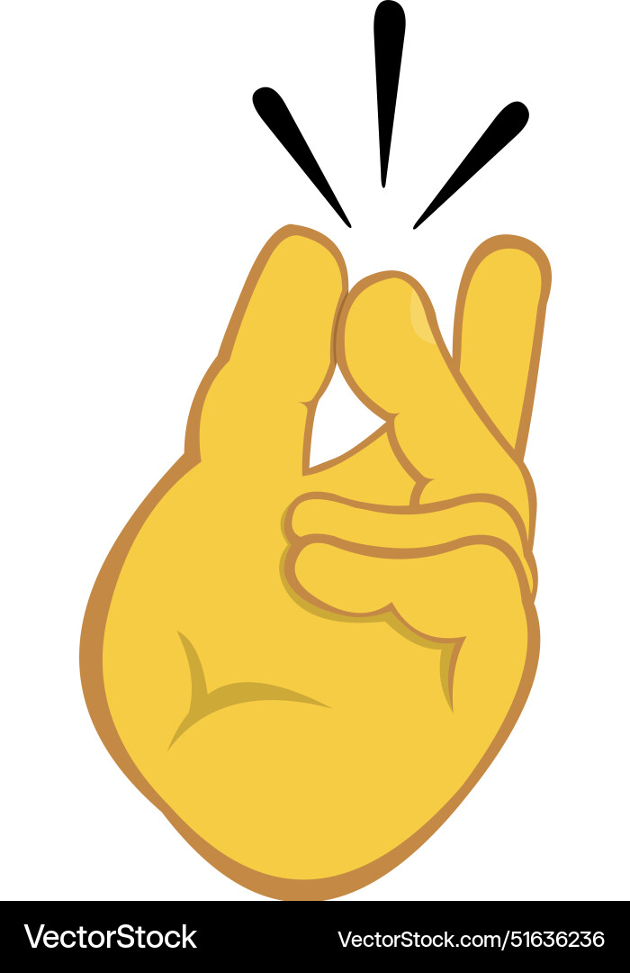 Yellow hand fingers snapping Royalty Free Vector Image