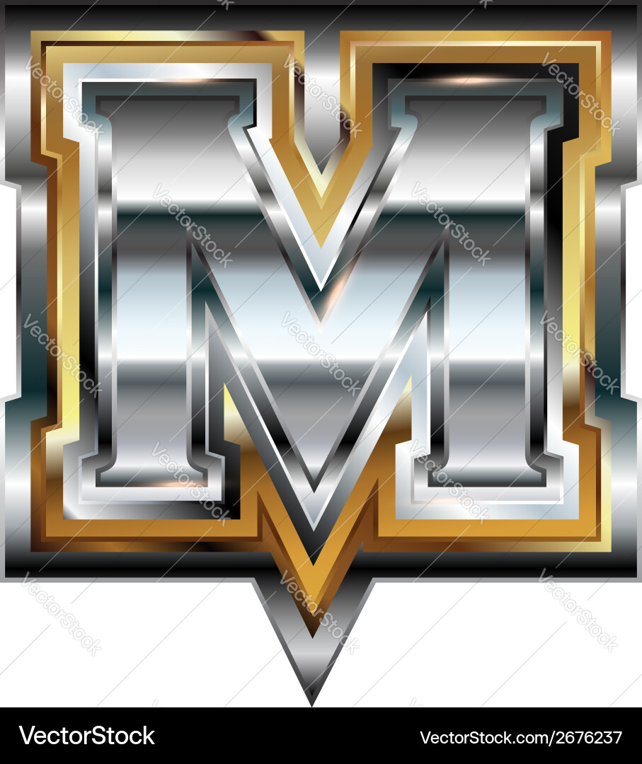 Fancy font letter m Royalty Free Vector Image - VectorStock