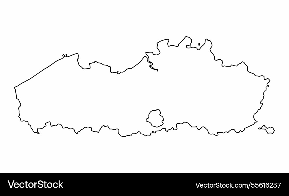Flanders outline map Royalty Free Vector Image