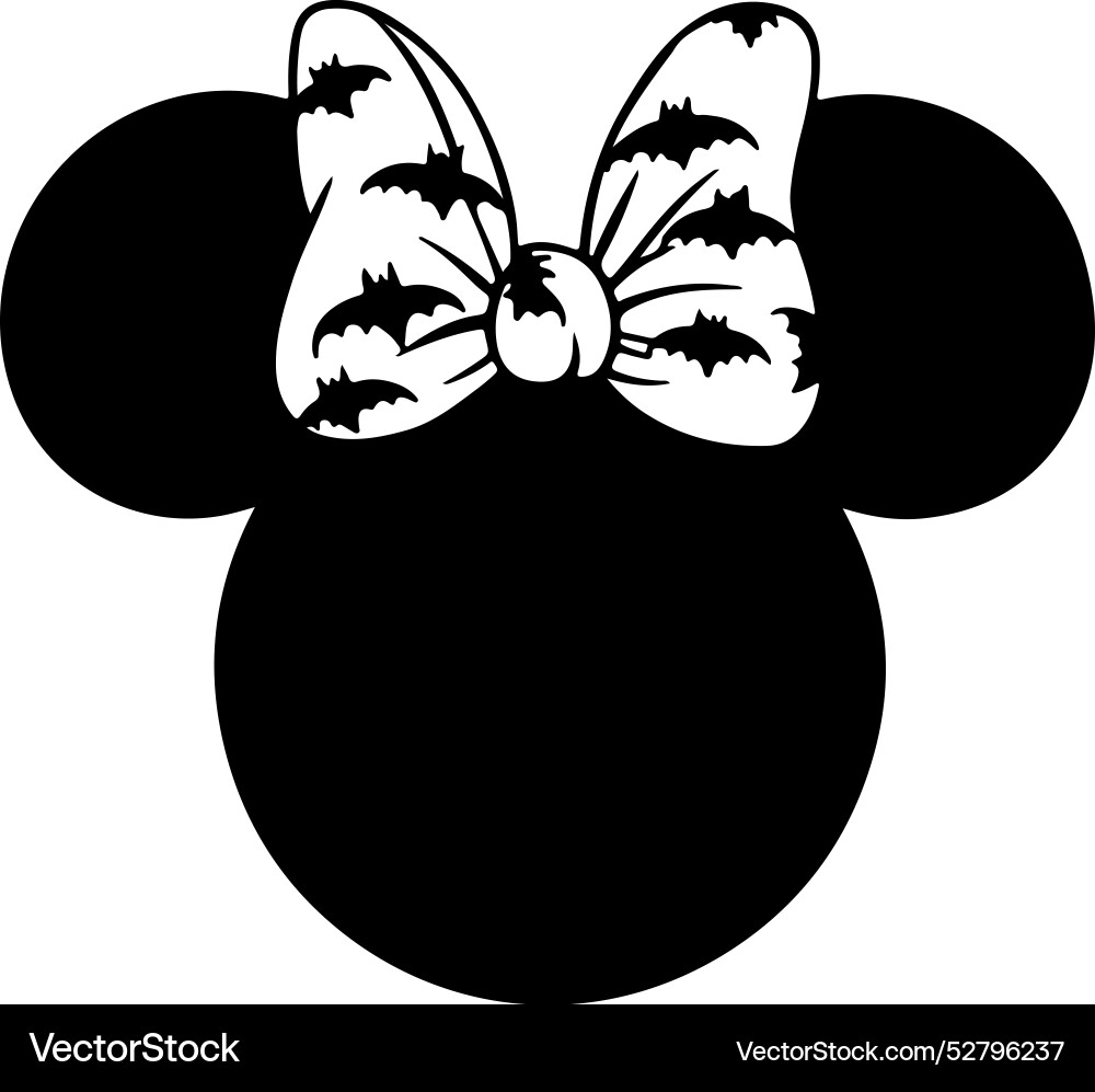 Head of all black minnie mouse Royalty Free Vector Image