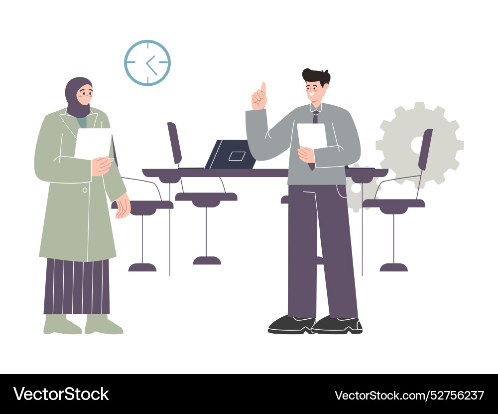 New team member welcoming greeting first day Vector Image