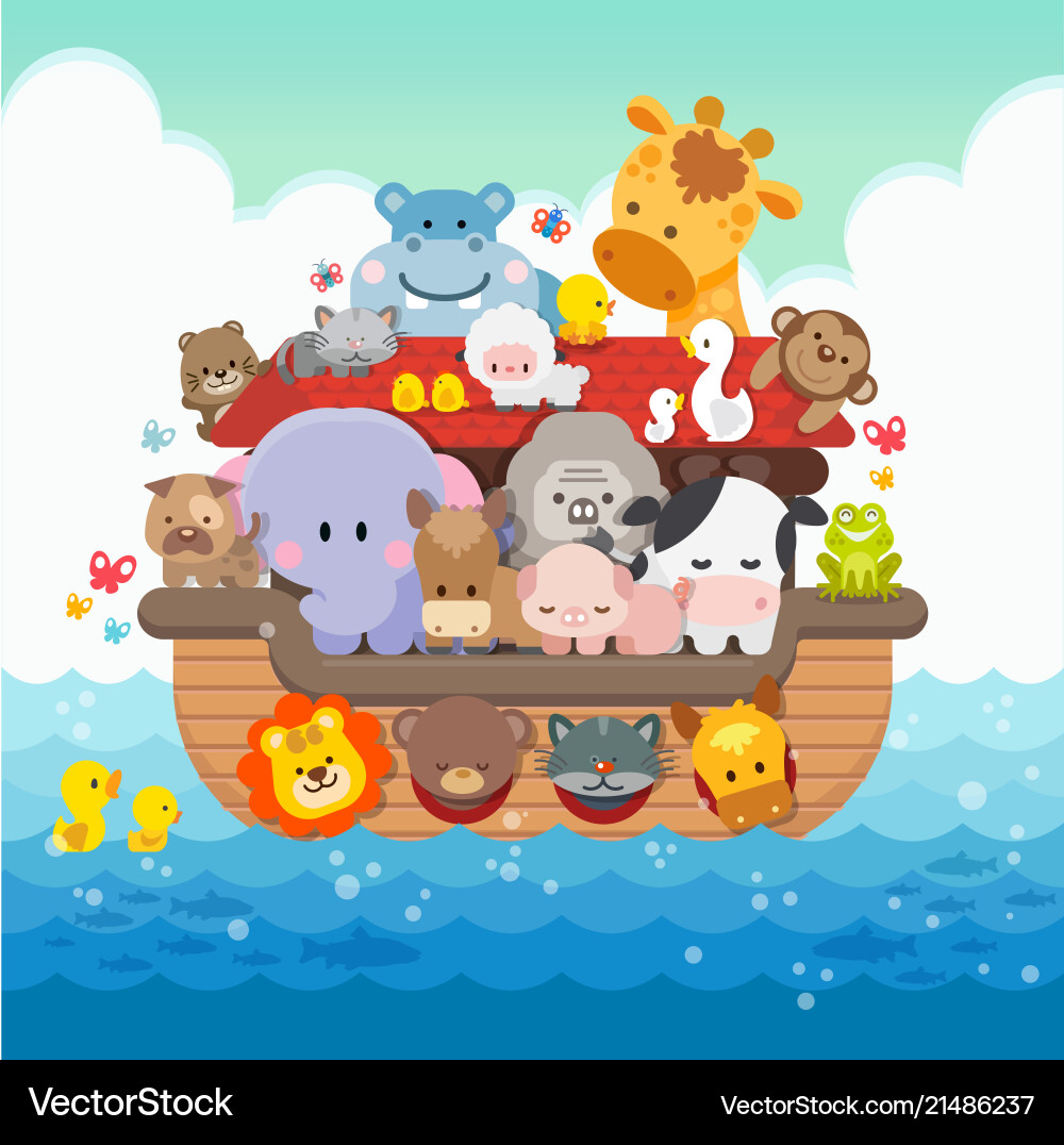 Noah ark cartoon Royalty Free Vector Image - VectorStock