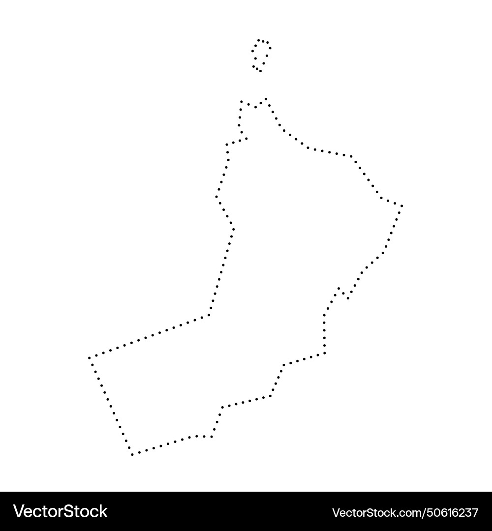 Oman dotted outline map Royalty Free Vector Image