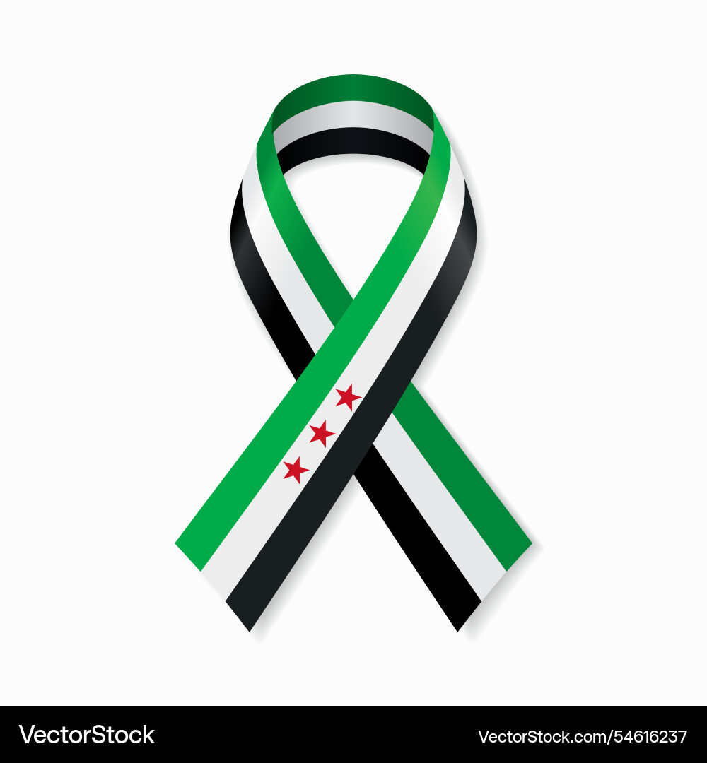 Syrian flag stripe ribbon wavy background layout Vector Image