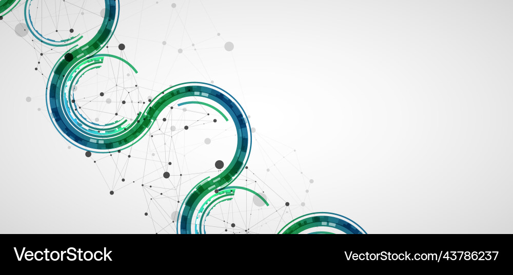 Technical background with plexus effect and wave Vector Image