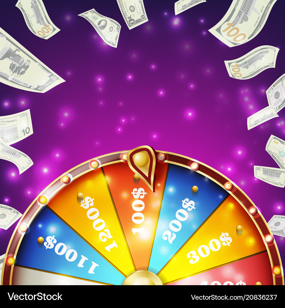 Wheel fortune banner win Royalty Free Vector Image