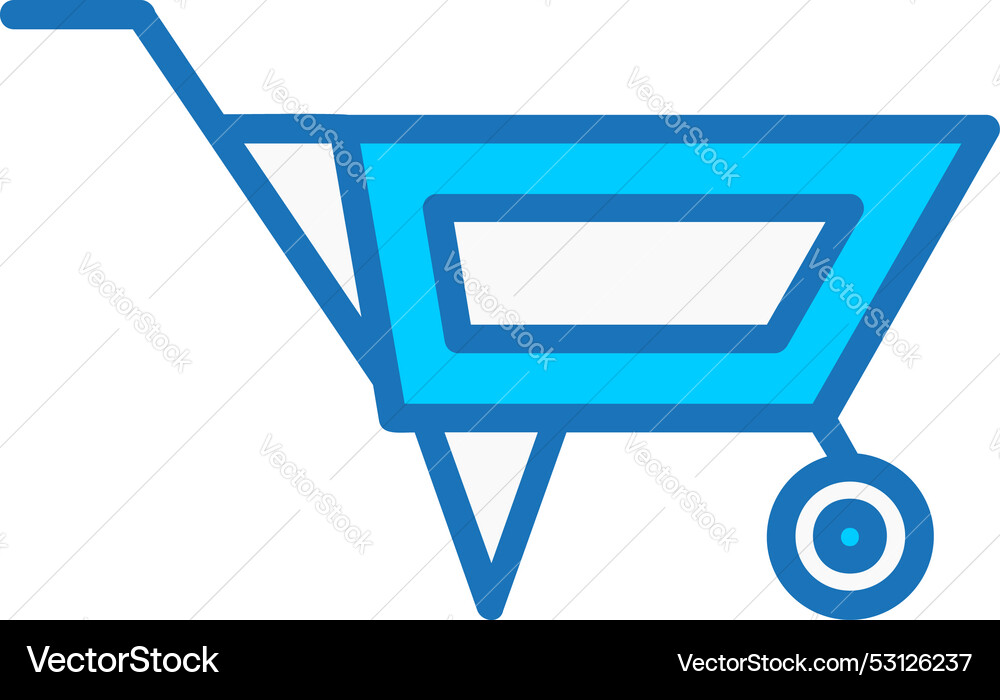 Wheelbarrow filled blue icon Royalty Free Vector Image
