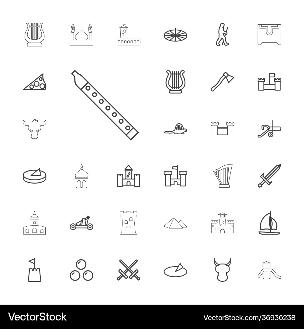 33 ancient icons Royalty Free Vector Image - VectorStock