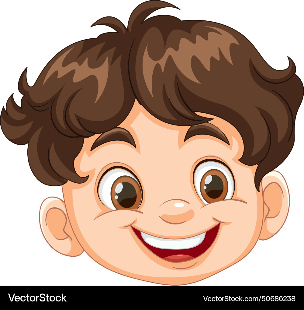 A happy young boy smiling Royalty Free Vector Image