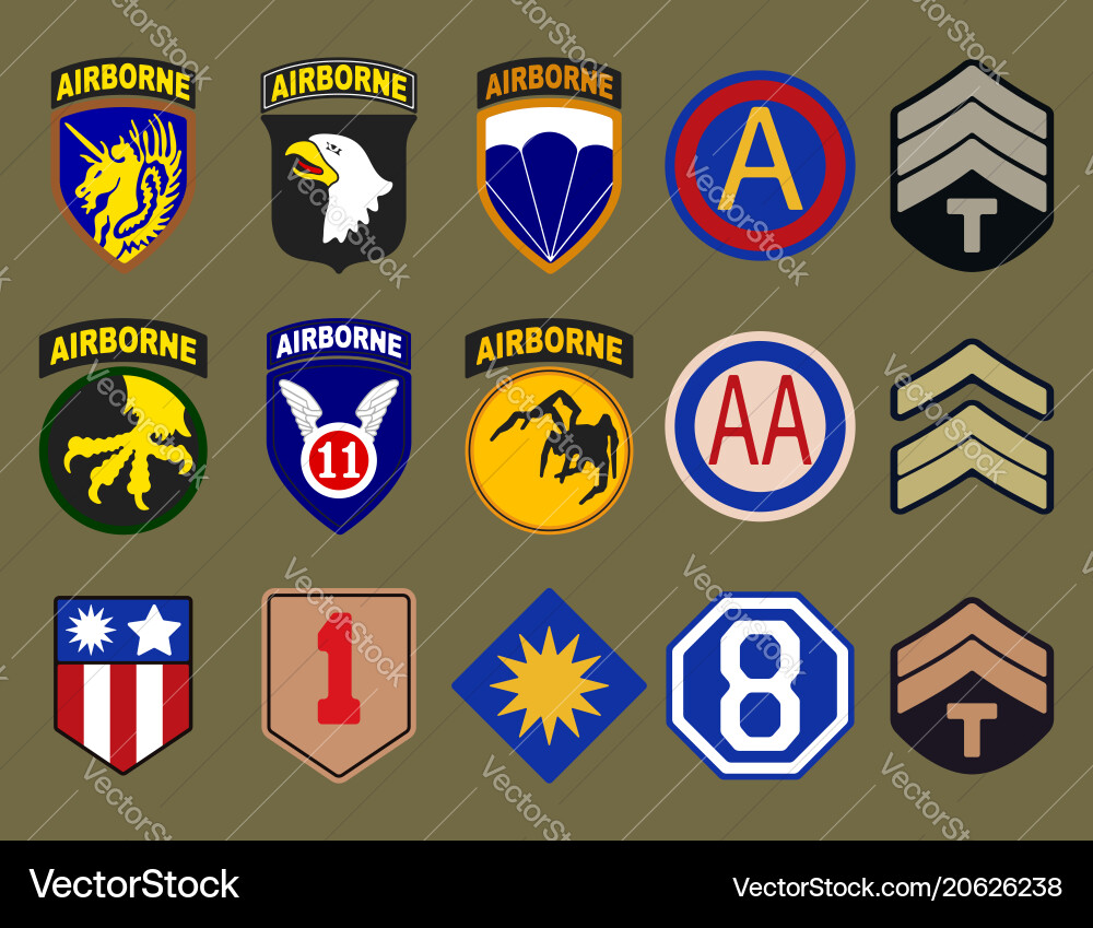 Airborne air force and army patches Royalty Free Vector