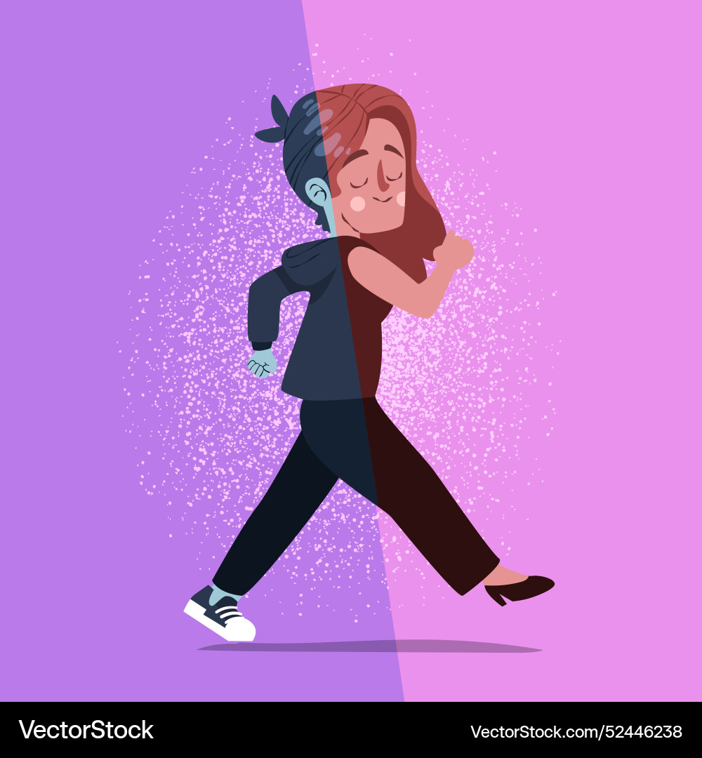 Cartoon transgender person Royalty Free Vector Image