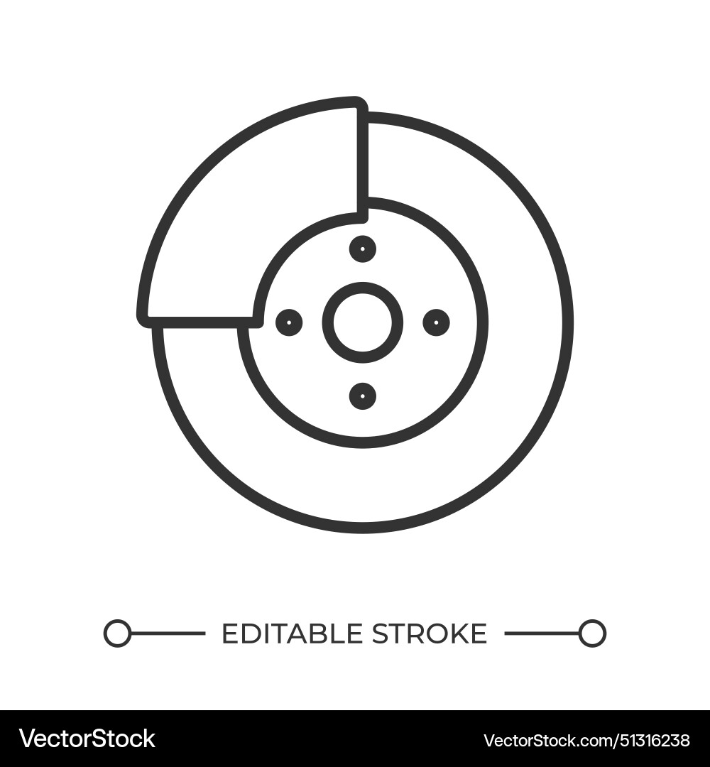 Disc brake linear icon Royalty Free Vector Image