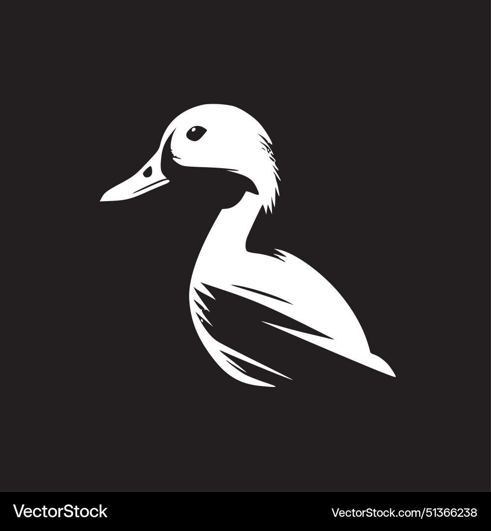 Duck - minimalist and flat logo Royalty Free Vector Image