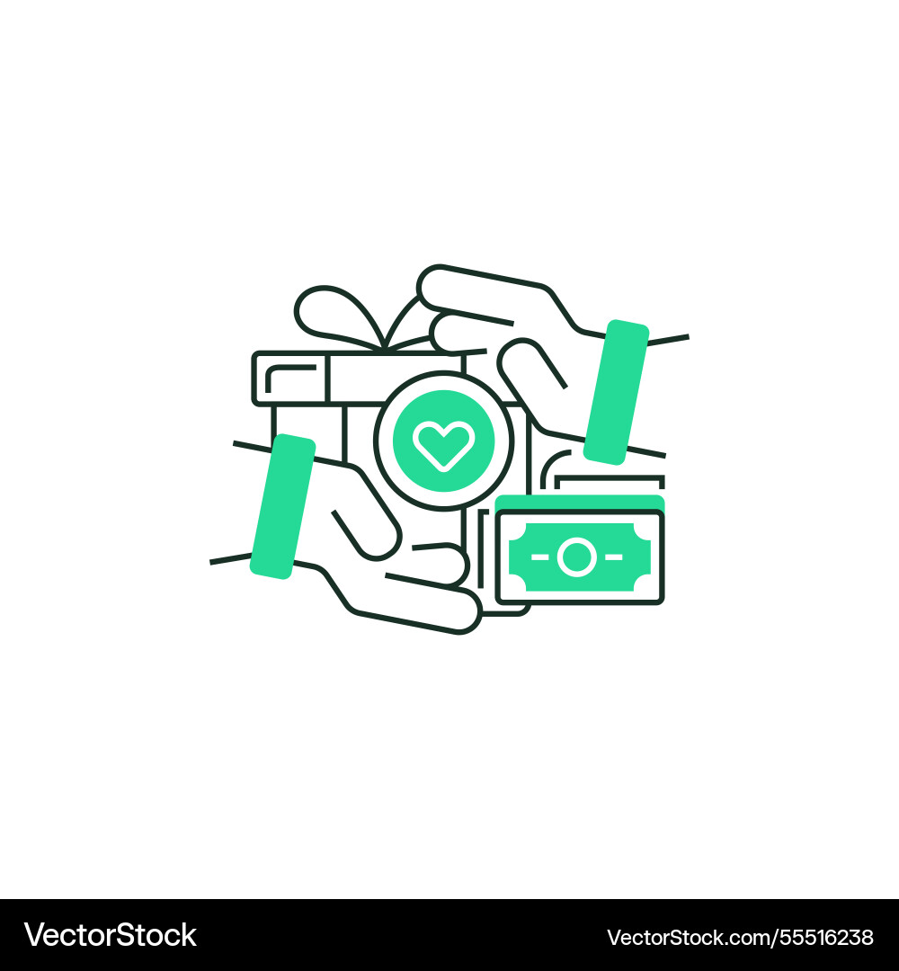 Give line icon linear style sign for mobile Vector Image