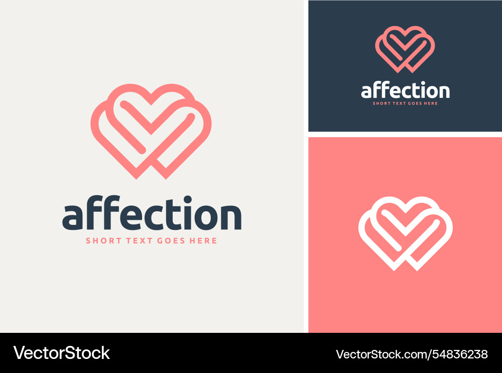Heart love family affection link connection logo Vector Image