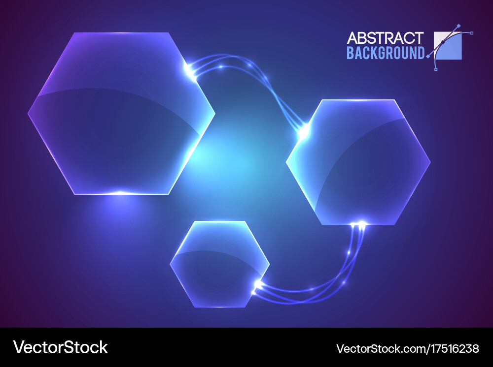 Hexagon system futuristic background Royalty Free Vector