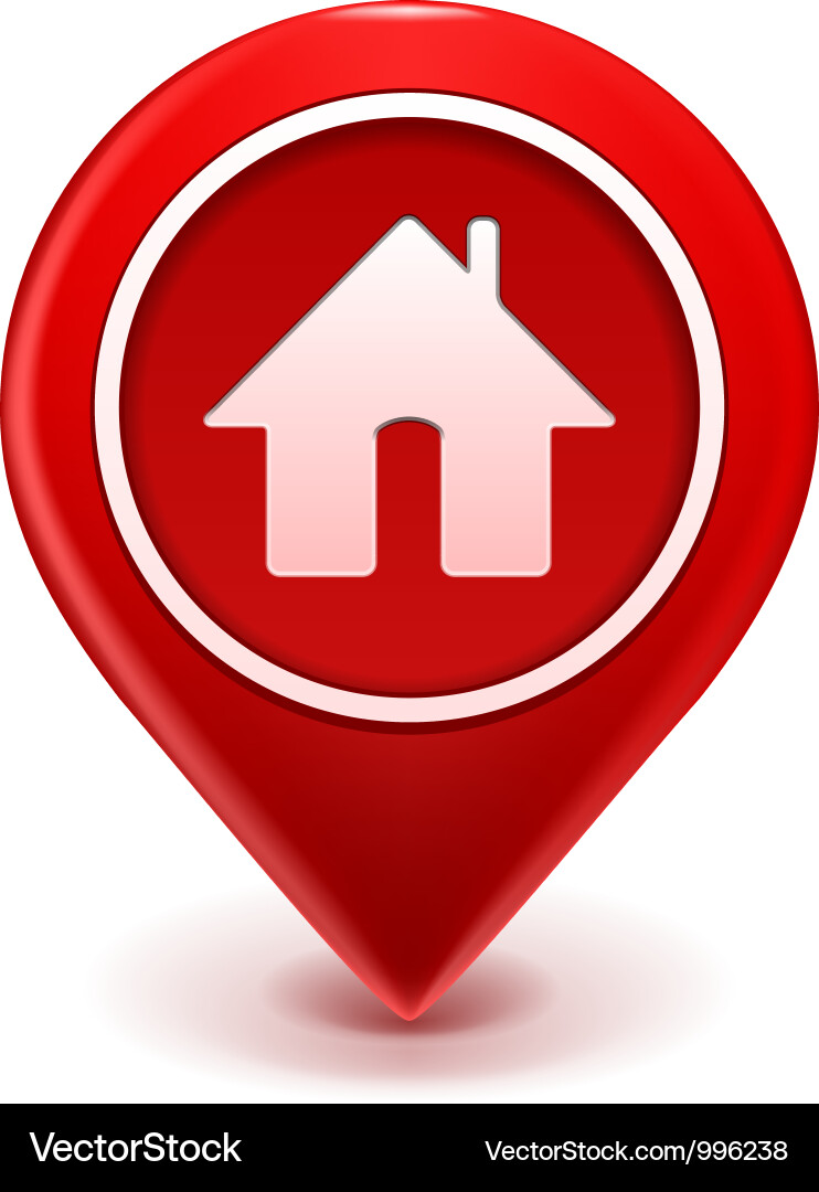 Home icon pin Royalty Free Vector Image - VectorStock