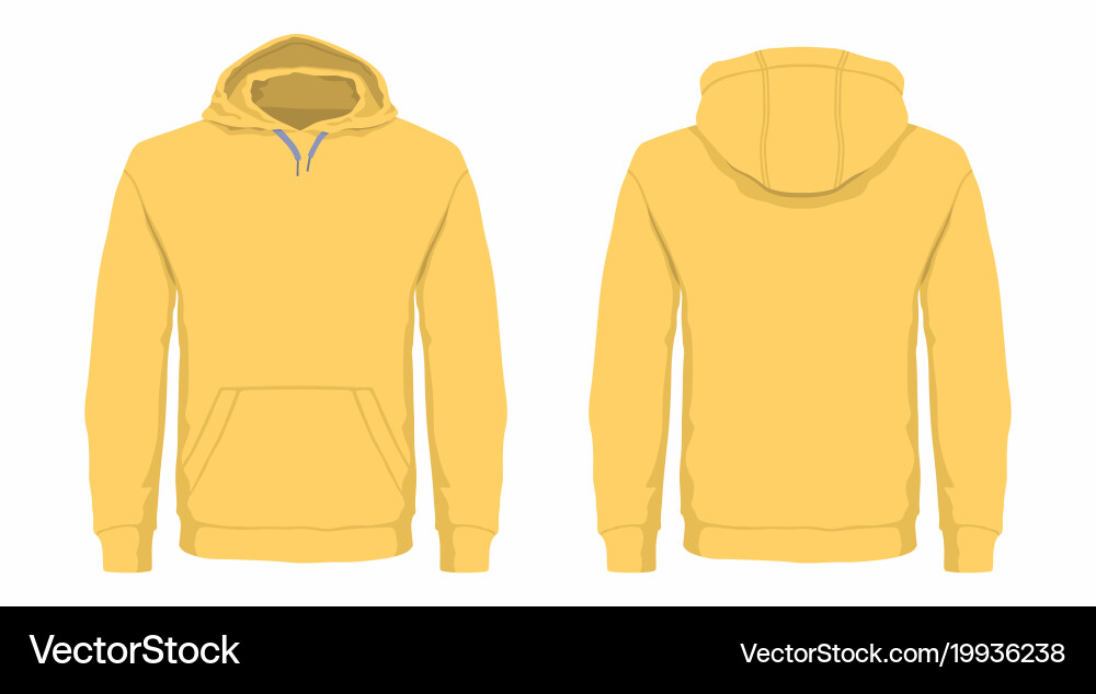 Mens yellow hoodie Royalty Free Vector Image - VectorStock