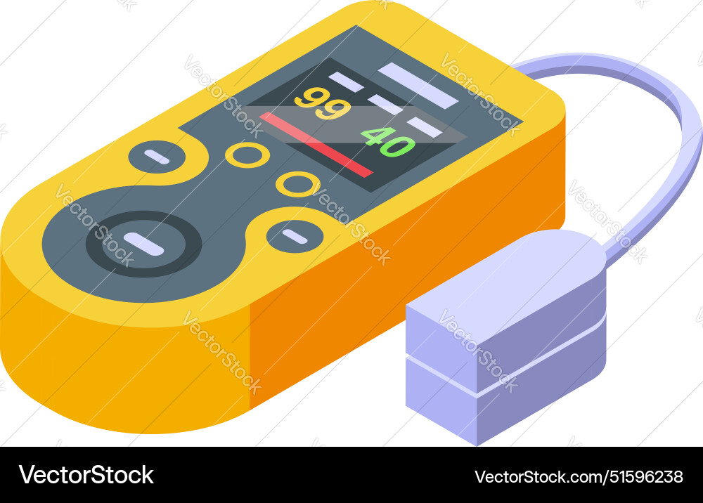 Pulse oximeter showing oxygen saturation level Vector Image