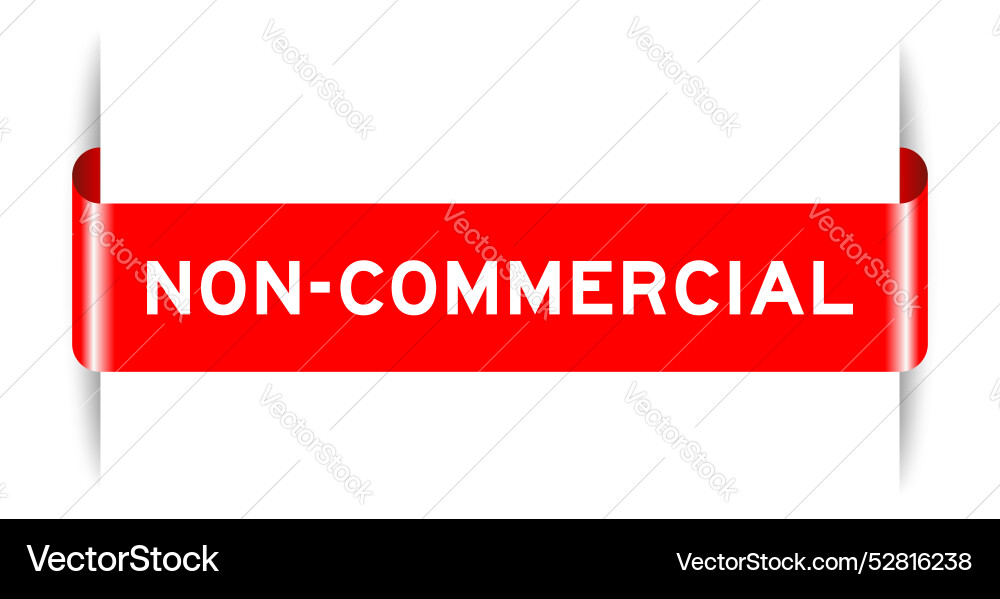 Red color inserted label banner with word non Vector Image
