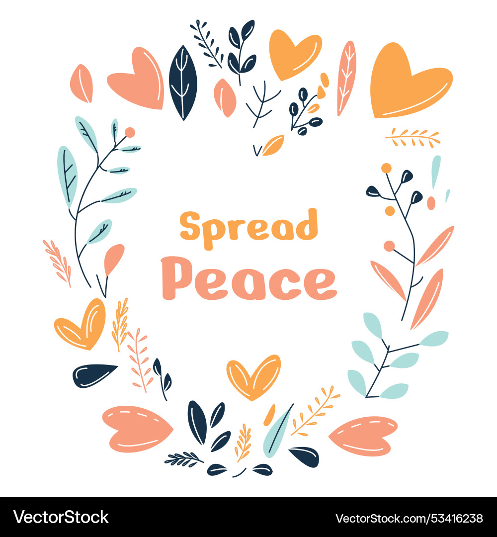 Spread peace with romantic love floral flower Vector Image