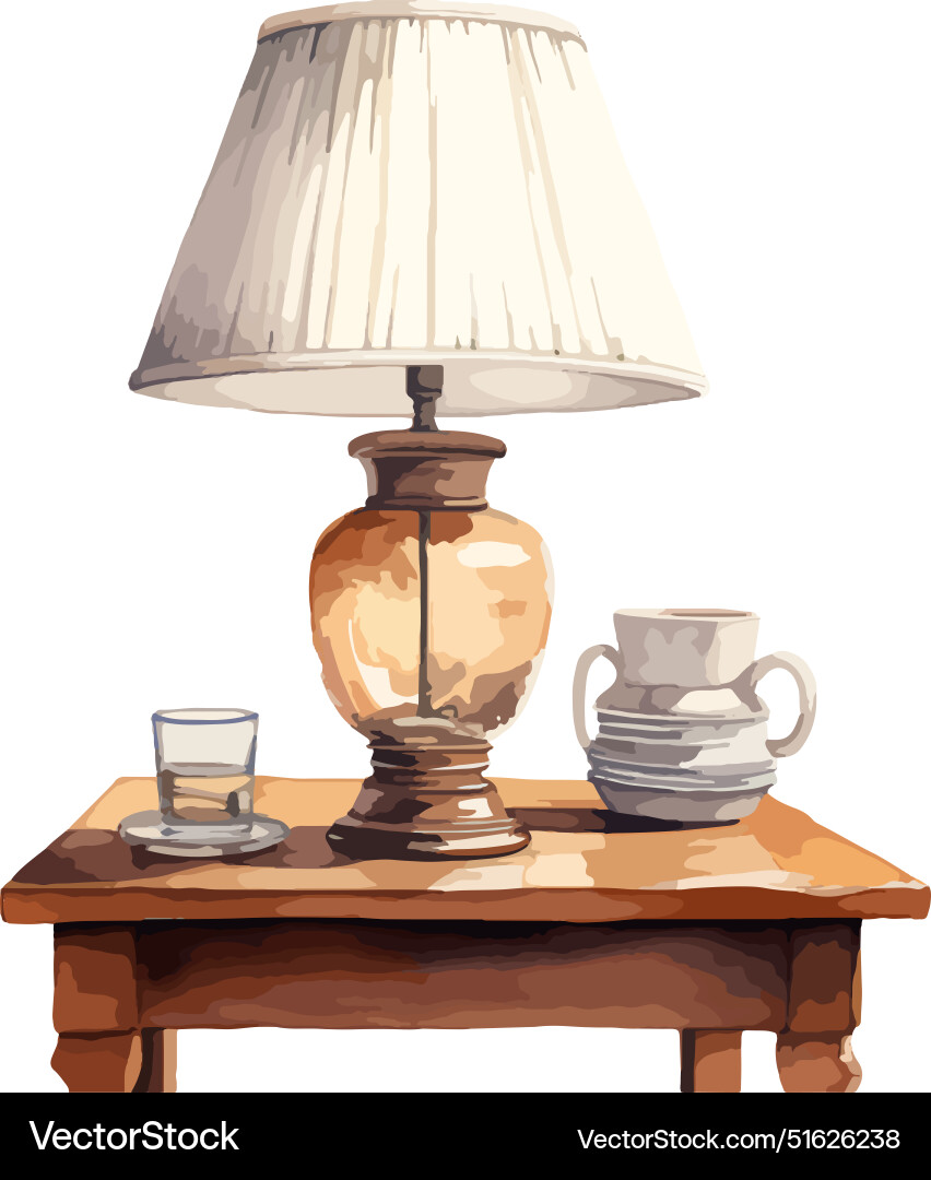 Table lamp on the clipart Royalty Free Vector Image