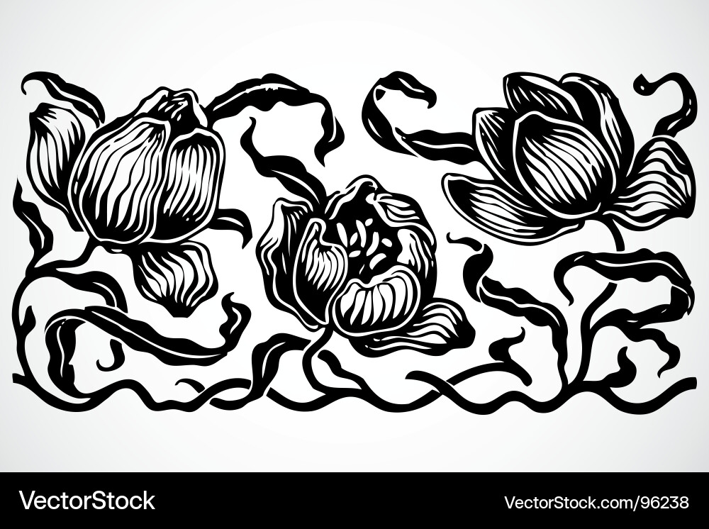 Vintage traced woodcut Royalty Free Vector Image