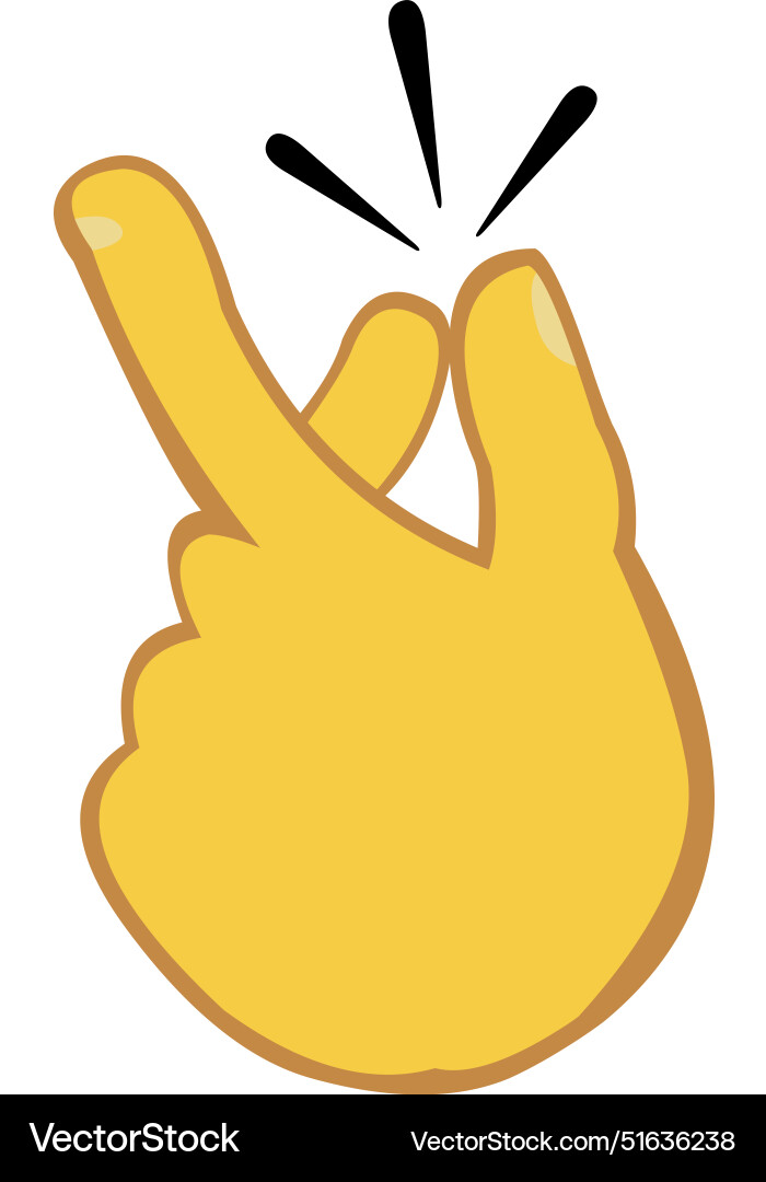 Yellow hand fingers snapping Royalty Free Vector Image