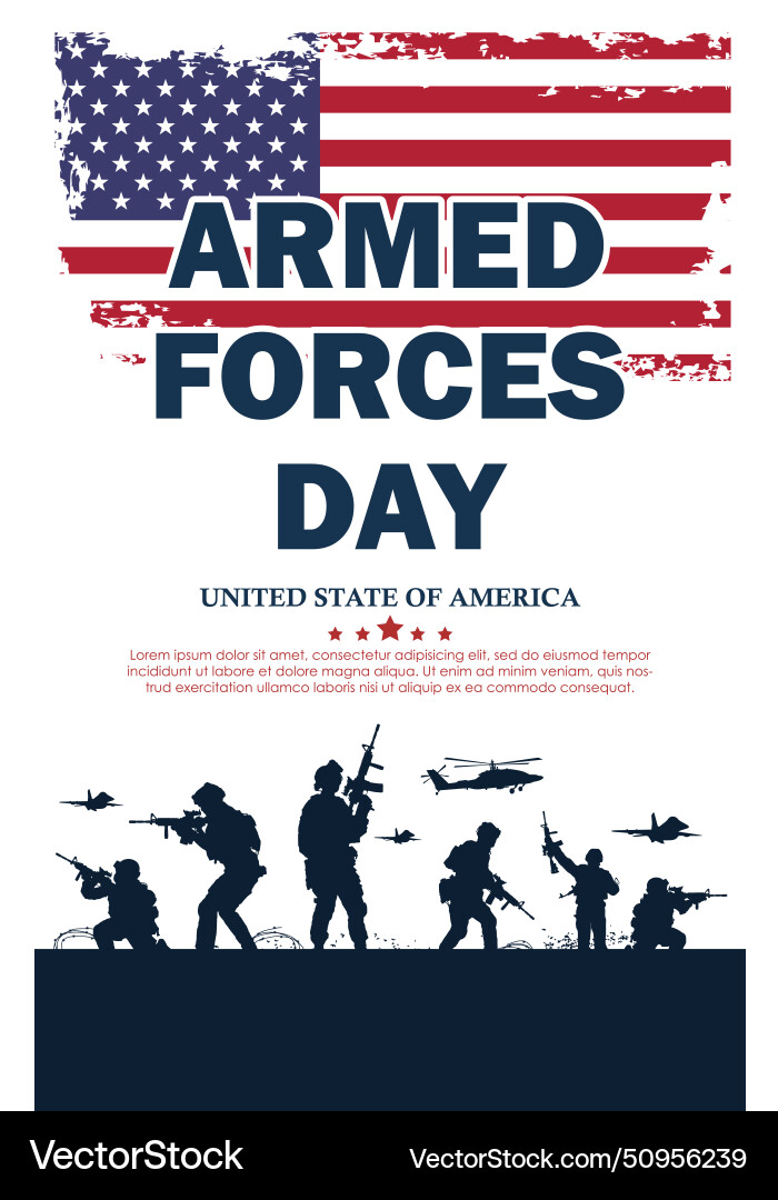 Armed forces day celebration background Royalty Free Vector