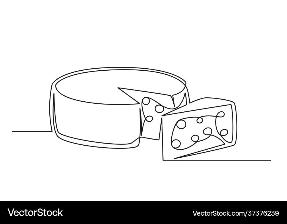 Cheese Line Art Royalty Free Vector Image - VectorStock
