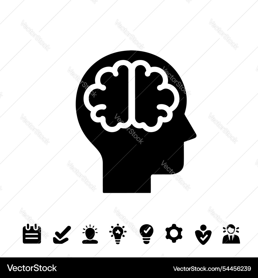 Head with brain icon Royalty Free Vector Image