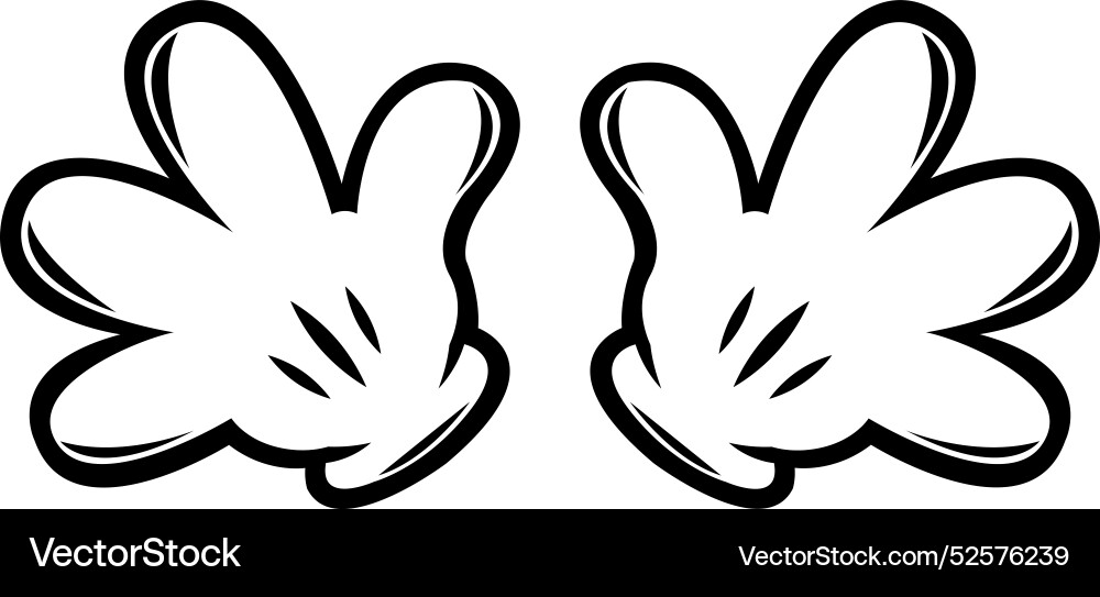 Mickey mouse hands Royalty Free Vector Image - VectorStock
