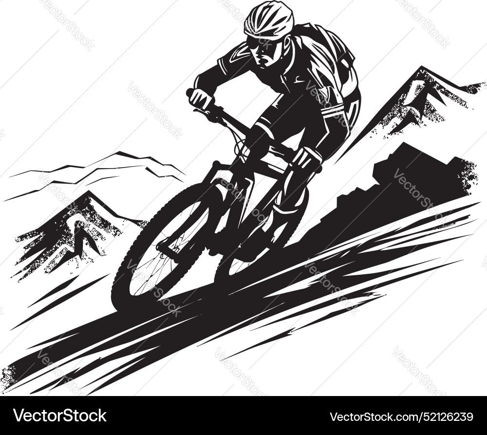 Pushing limits in natures embrace enduro emblem Vector Image