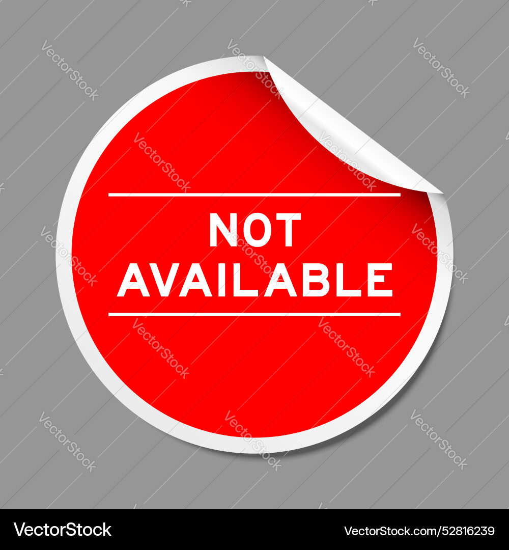 Red color peel sticker label with word Royalty Free Vector