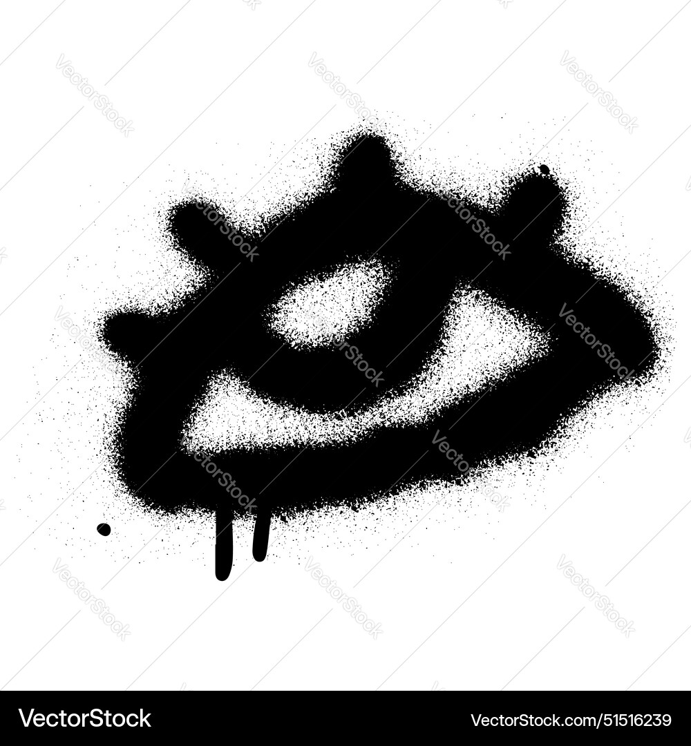 Spray textured graffiti doodle punk shape - eye Vector Image