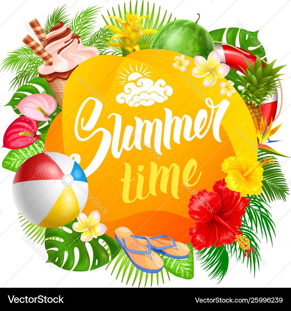 Summer time Royalty Free Vector Image - VectorStock