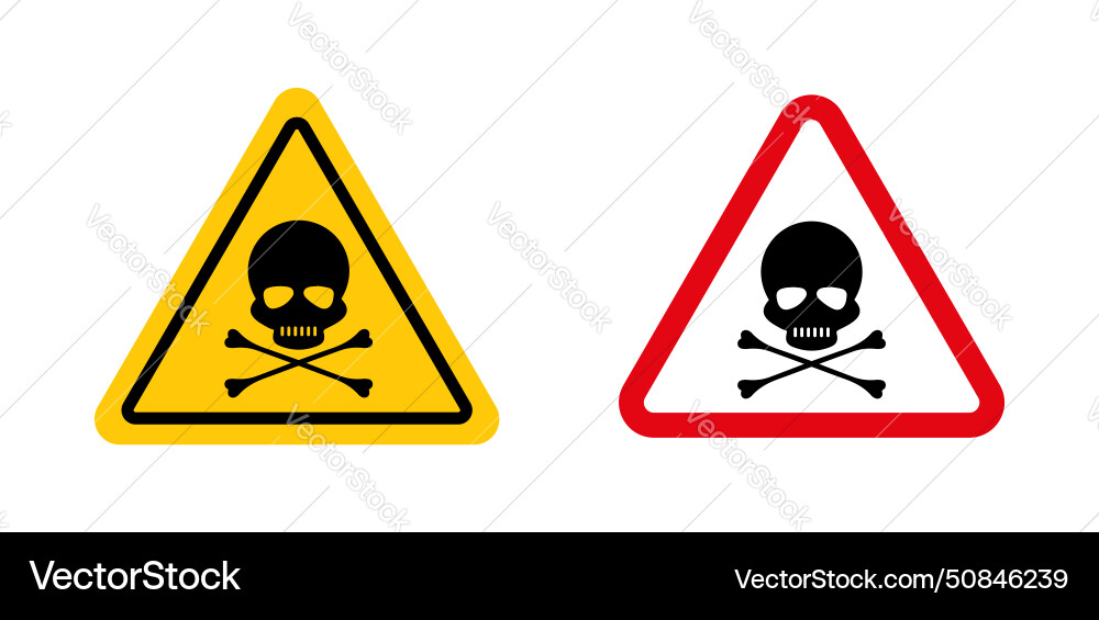 Toxic sign icon set danger caution poison Vector Image