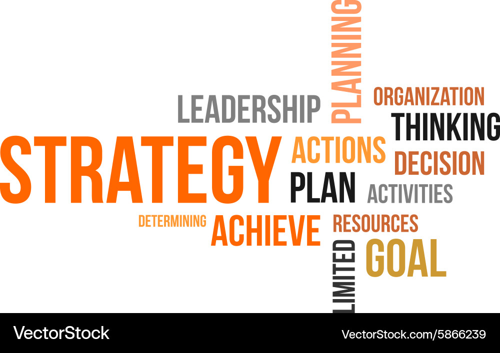 Word cloud strategy Royalty Free Vector Image - VectorStock
