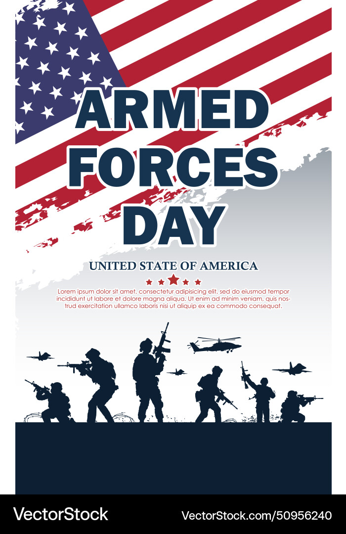 Armed forces day celebration background Royalty Free Vector