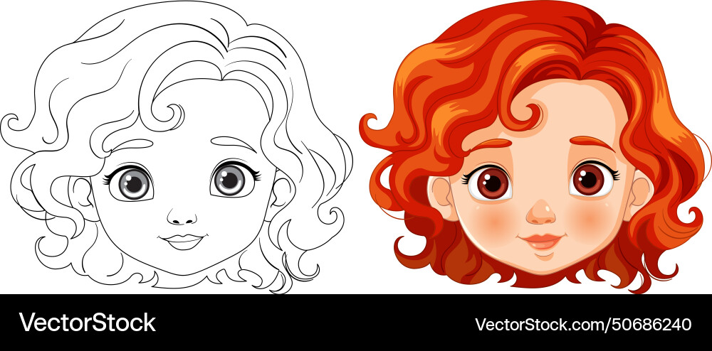 Black and white sketch transforms into colored Vector Image