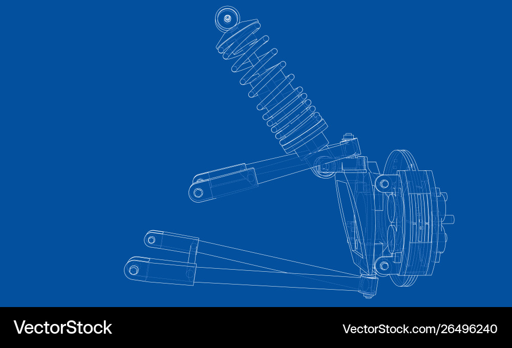 Car suspension with shock absorber Royalty Free Vector Image