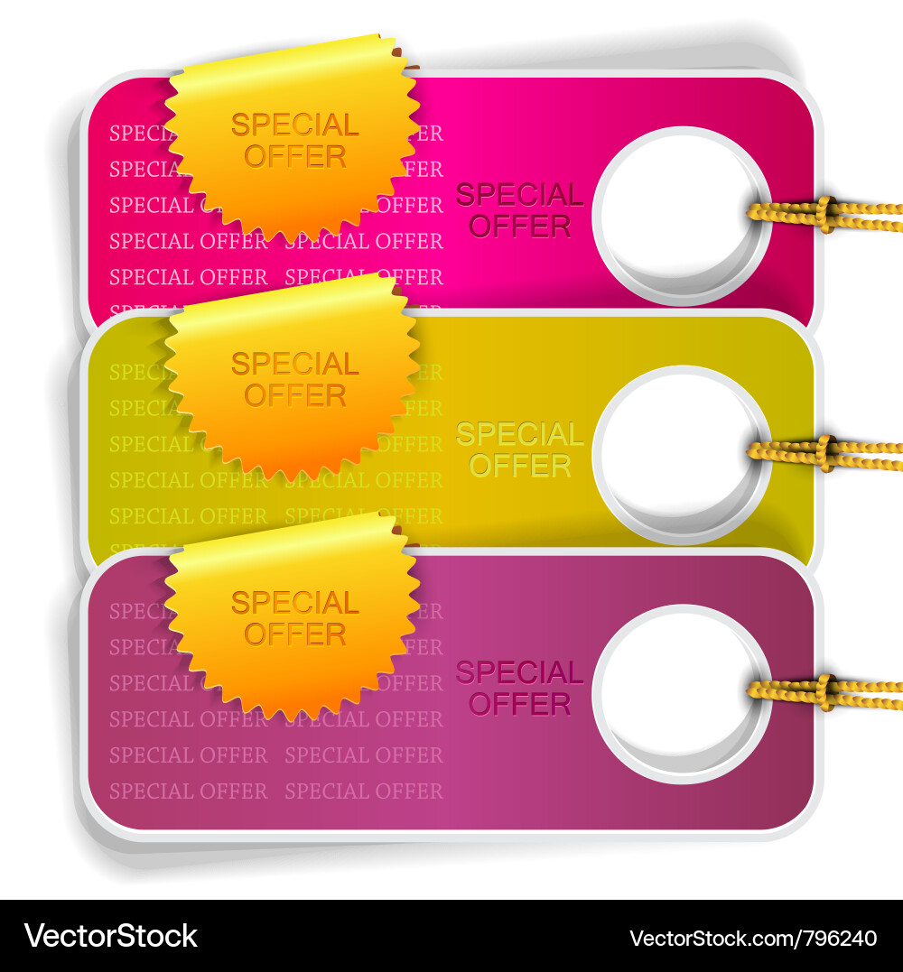 Colorful Offer Labels & Stickers Royalty Free Vector